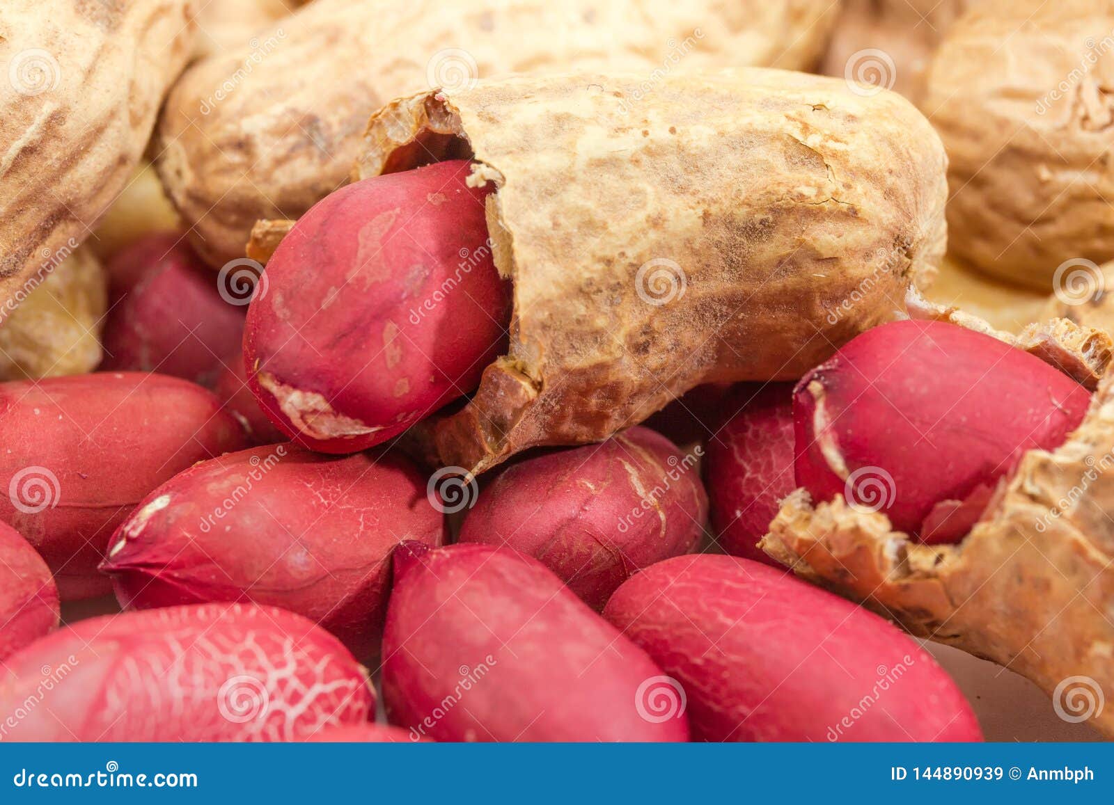 Partly Peeled Roasted Peanut on Pile of Same Nuts Closeup Stock Image ...