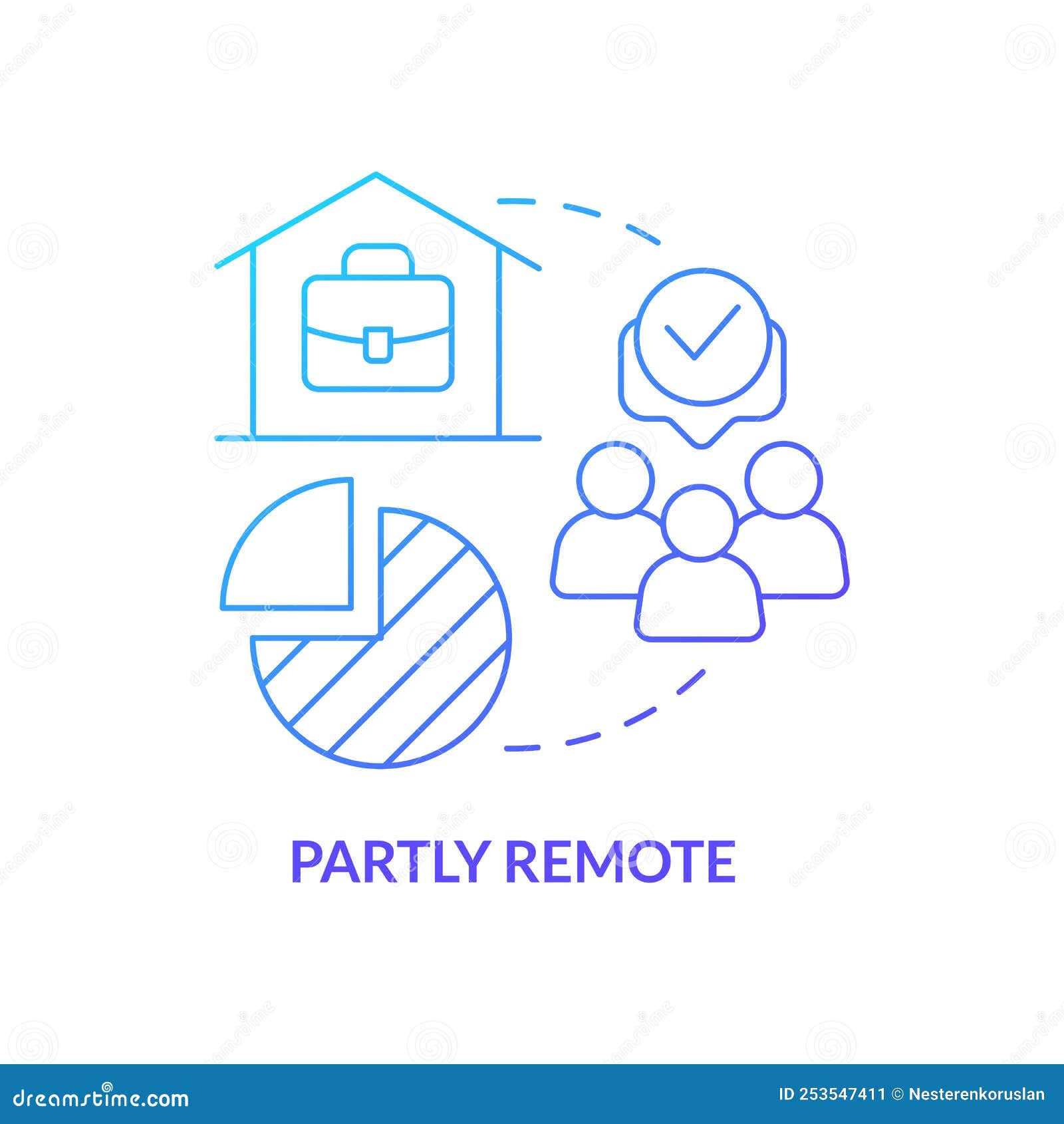 Partly Remote Blue Gradient Concept Icon Stock Vector - Illustration of ...