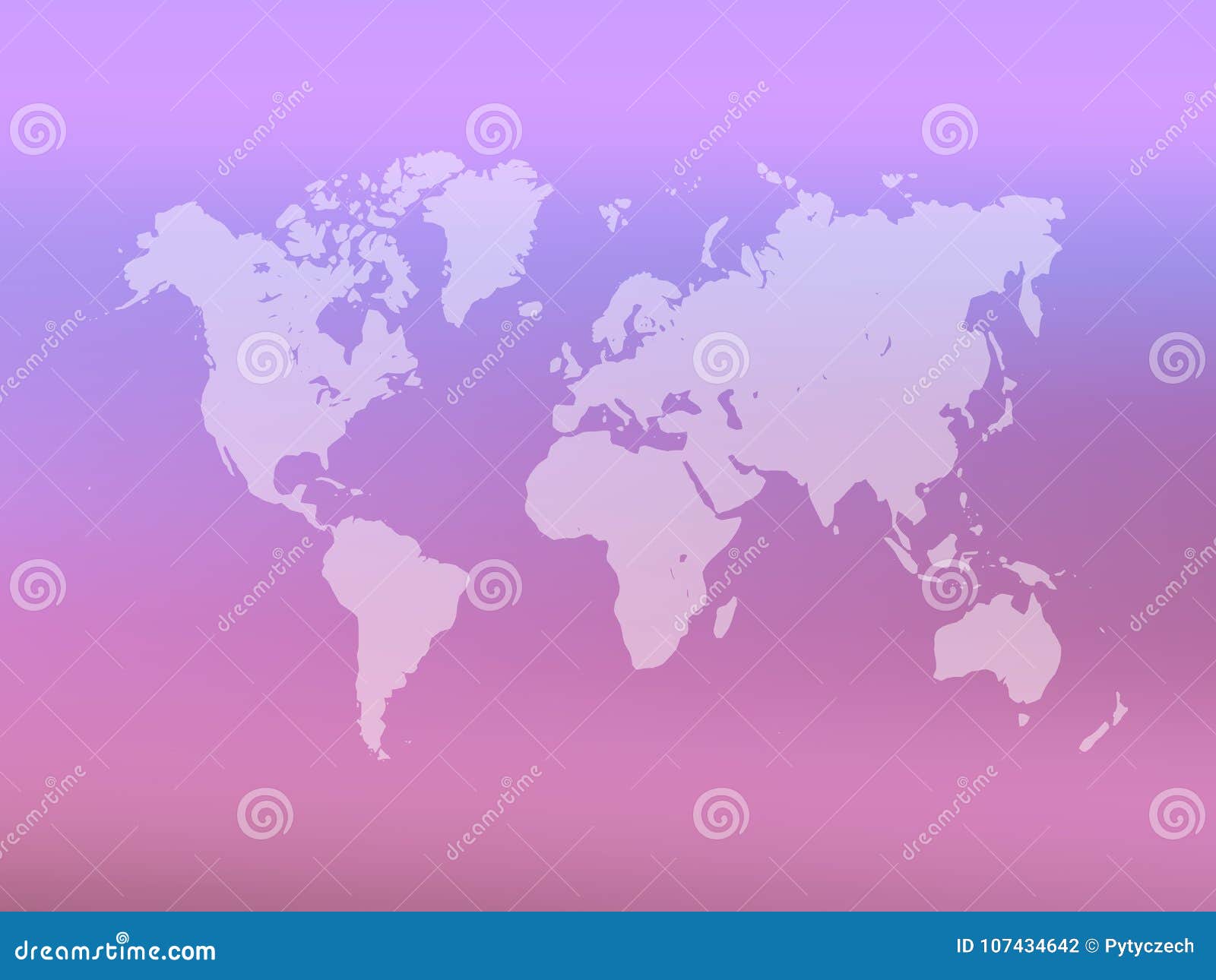 Partly Transparent World Map Silhouette on Pink Gradient Mesh ...