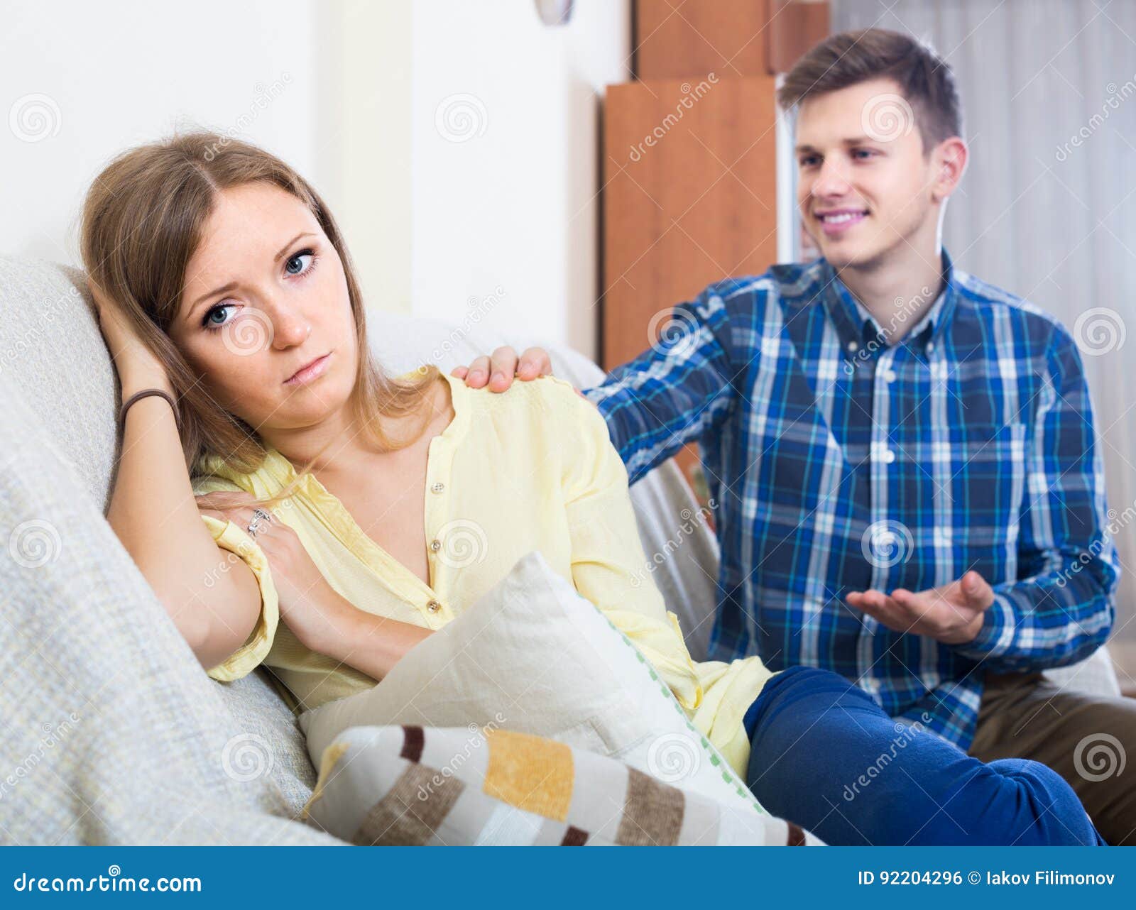 Partner Cannot Forgive Another after Conflict at Home Stock Photo ...
