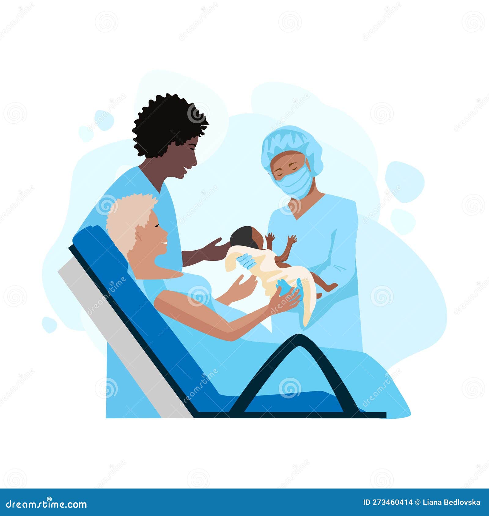 Pregnant Woman Gives Birth To a Baby in a Maternity Hospita Stock ...