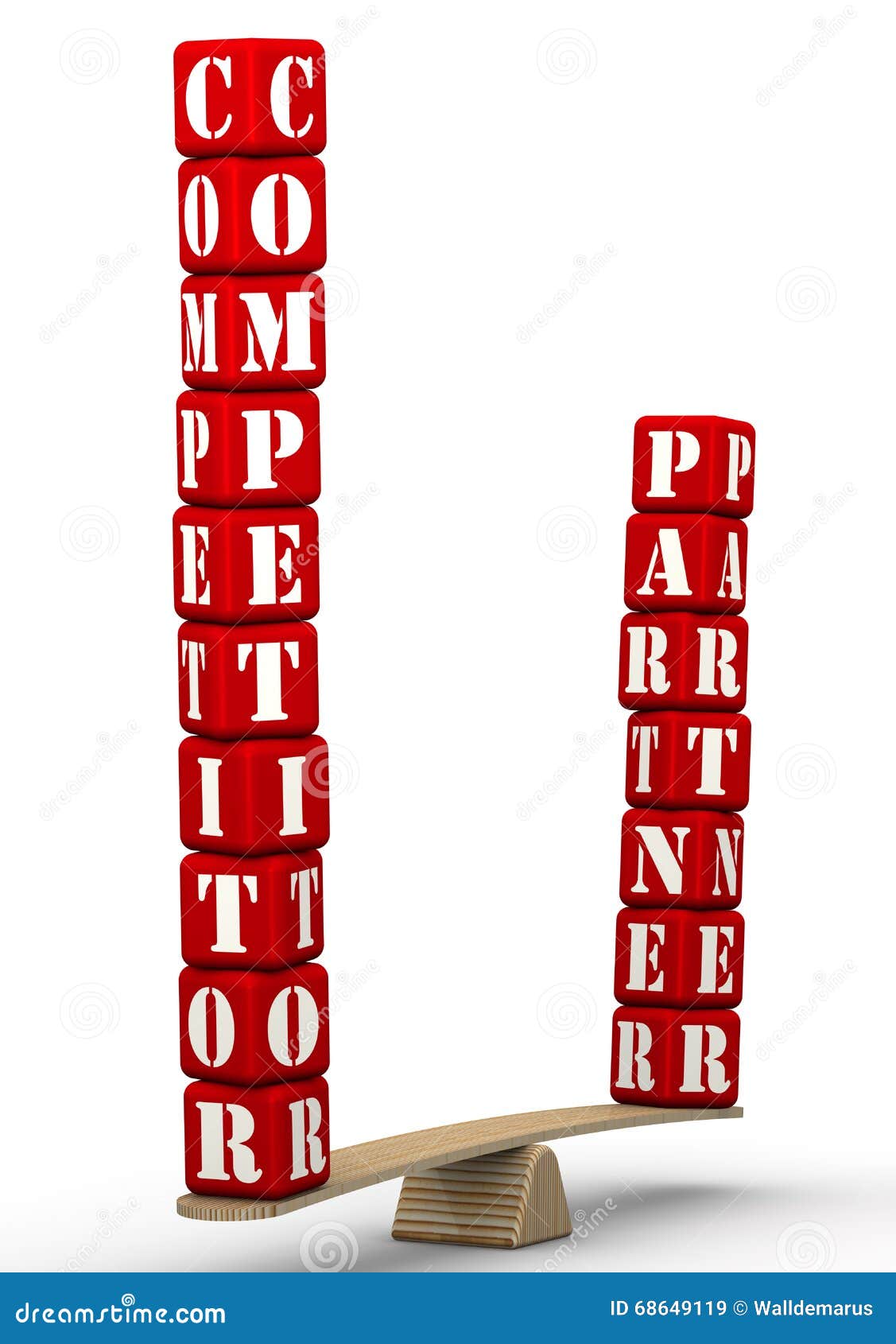 Partner or Competitor. Comparison on the Scales Stock Illustration ...