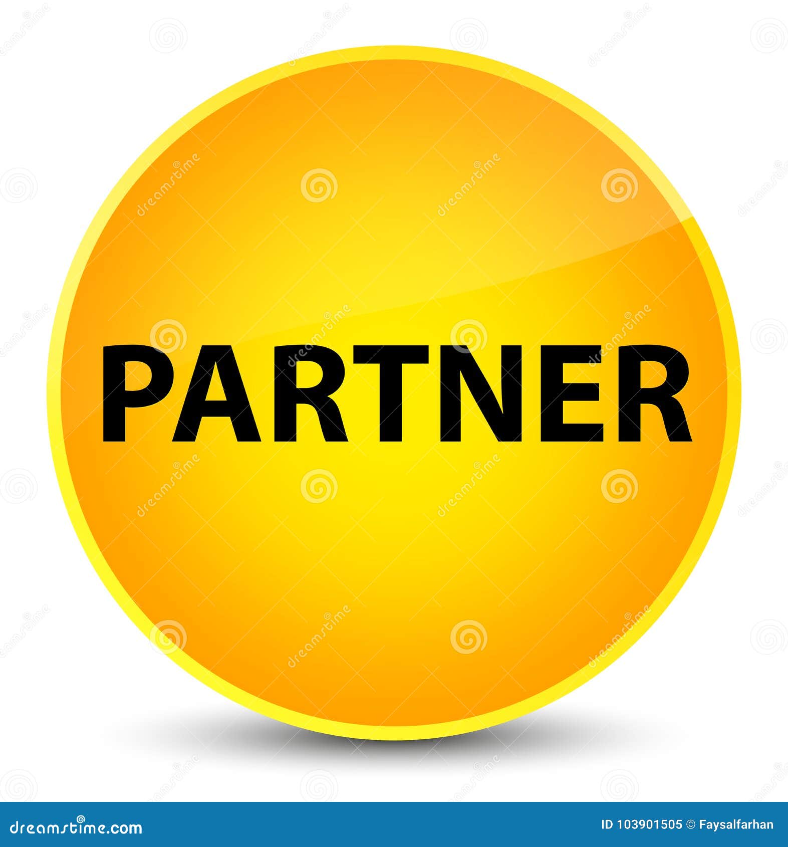 Partner Elegant Yellow Round Button Stock Illustration - Illustration ...