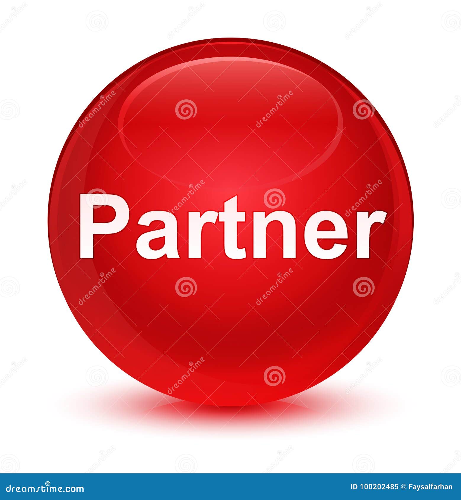 Partner Glassy Red Round Button Stock Illustration - Illustration of ...