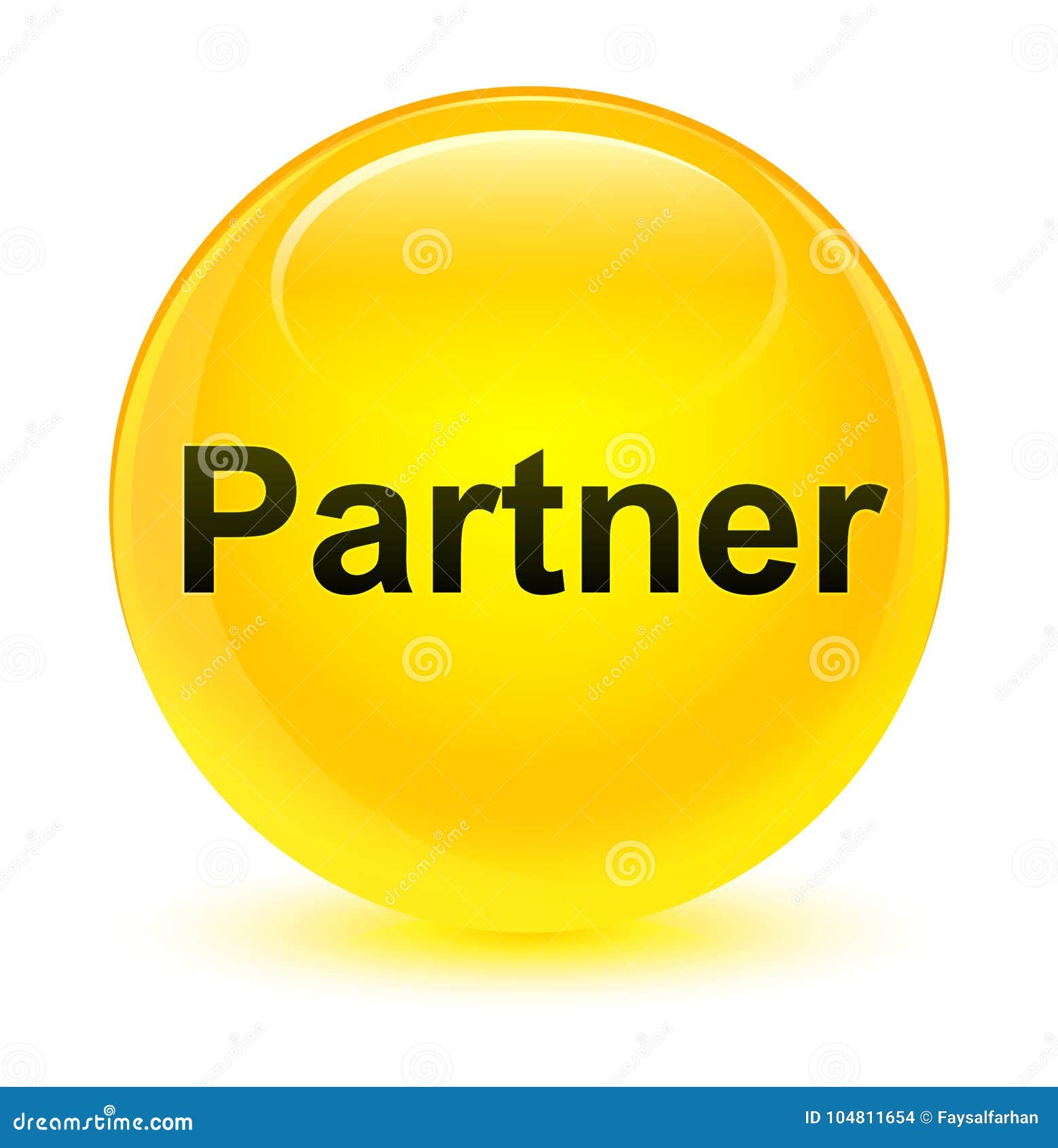 Partner Glassy Yellow Round Button Stock Illustration - Illustration of ...