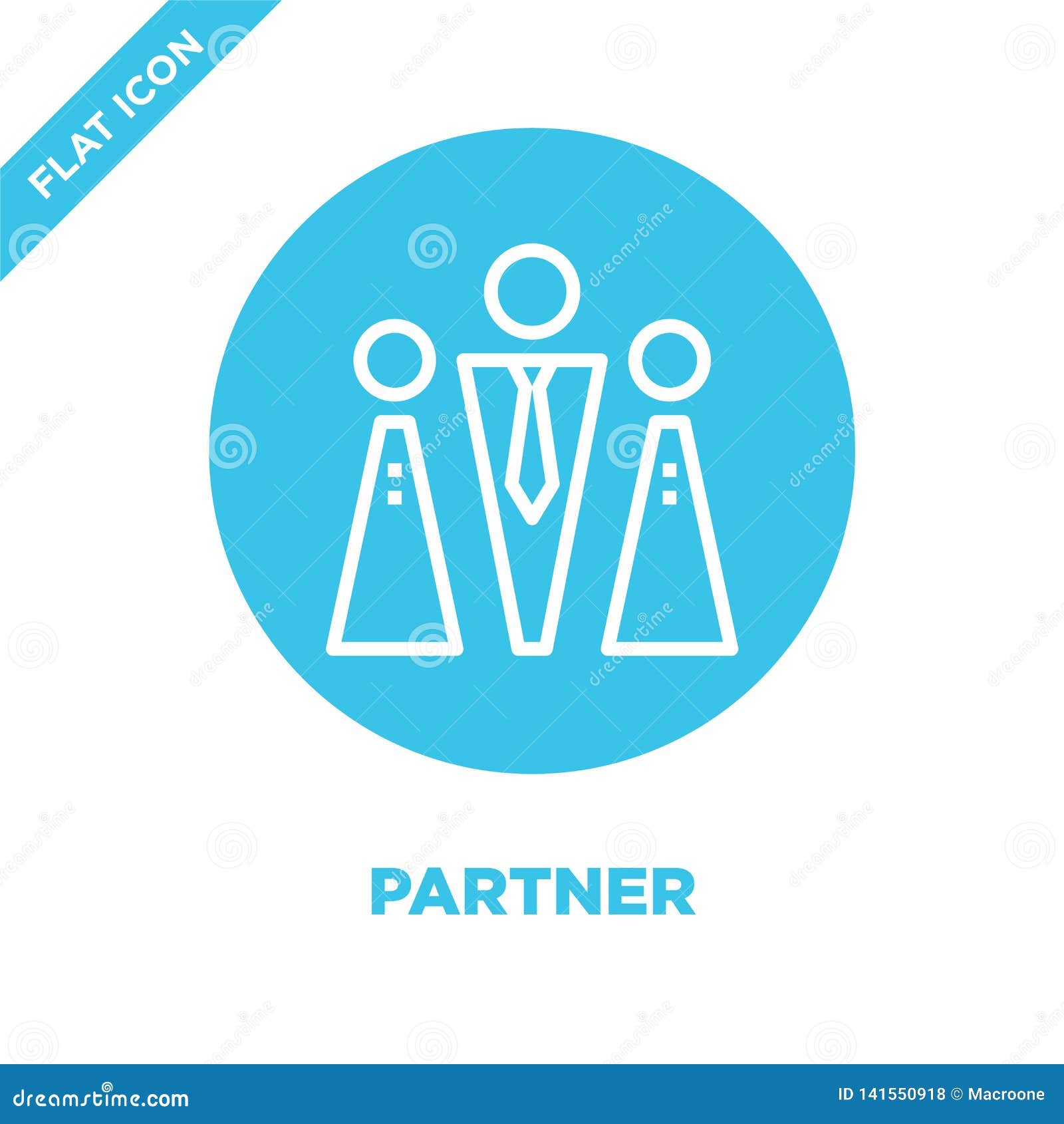 Partner Icon Vector. Thin Line Partner Outline Icon Vector Illustration ...