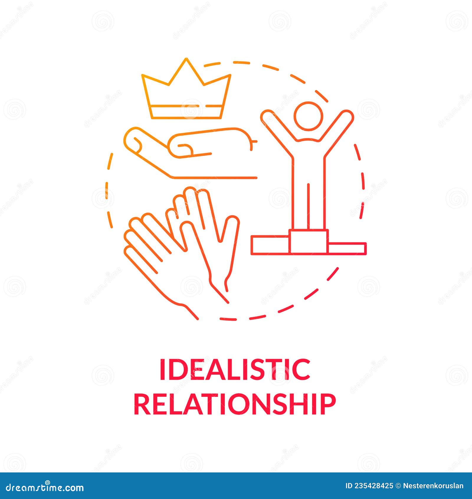 Partner Idealizing Concept Icon Stock Vector - Illustration of high ...