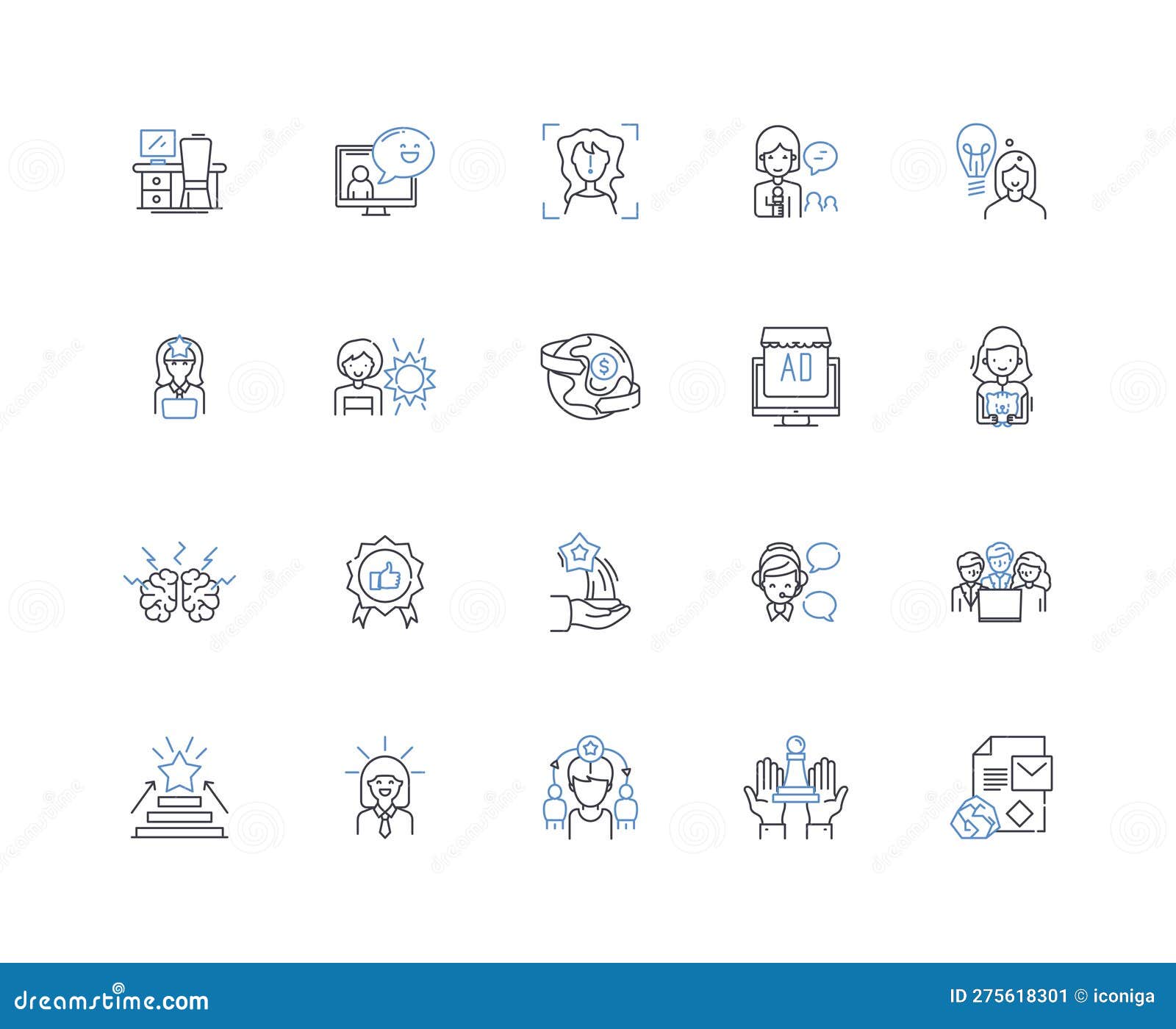 Partner Line Icons Collection. Trust, Loyalty, Commitment ...