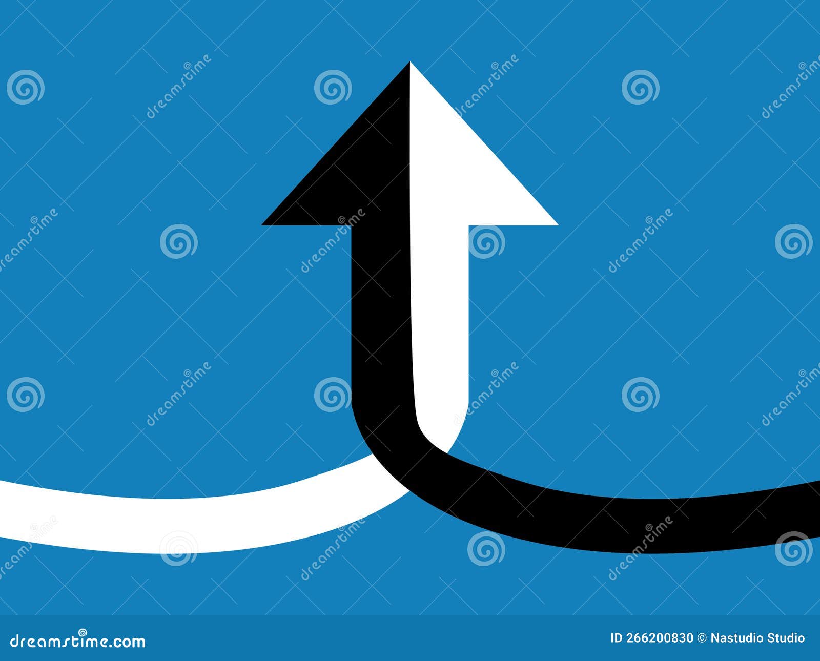 Partner or Relationship. Two Black and White Arrows Combined on a Blue ...