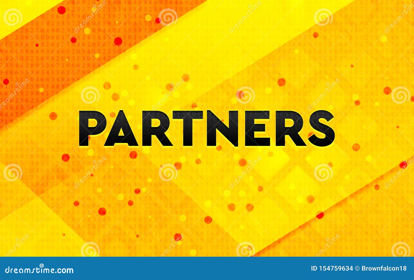 Partners Abstract Digital Banner Yellow Background Stock Illustration ...