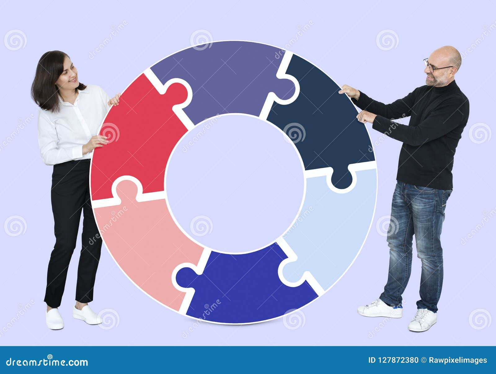 Partners Collaborating in Making a Circle Stock Photo - Image of ...