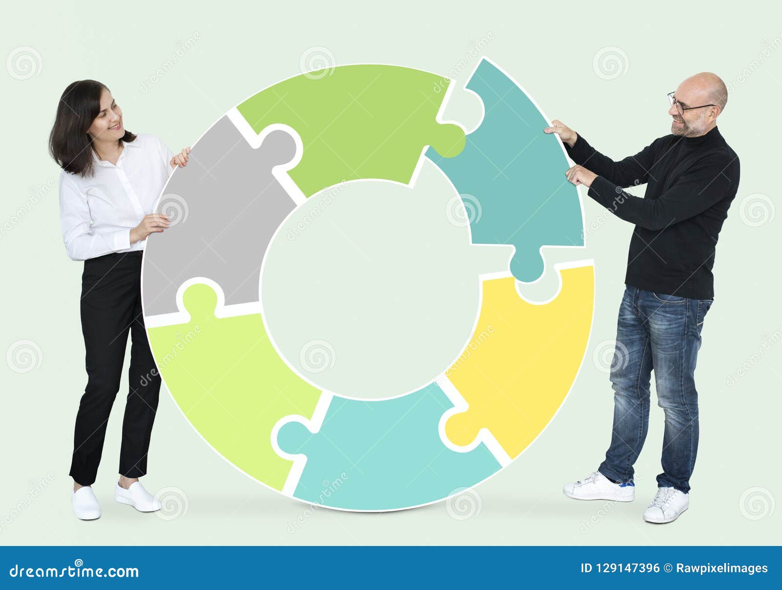 Partners Collaborating in Making a Circle Stock Photo - Image of ...