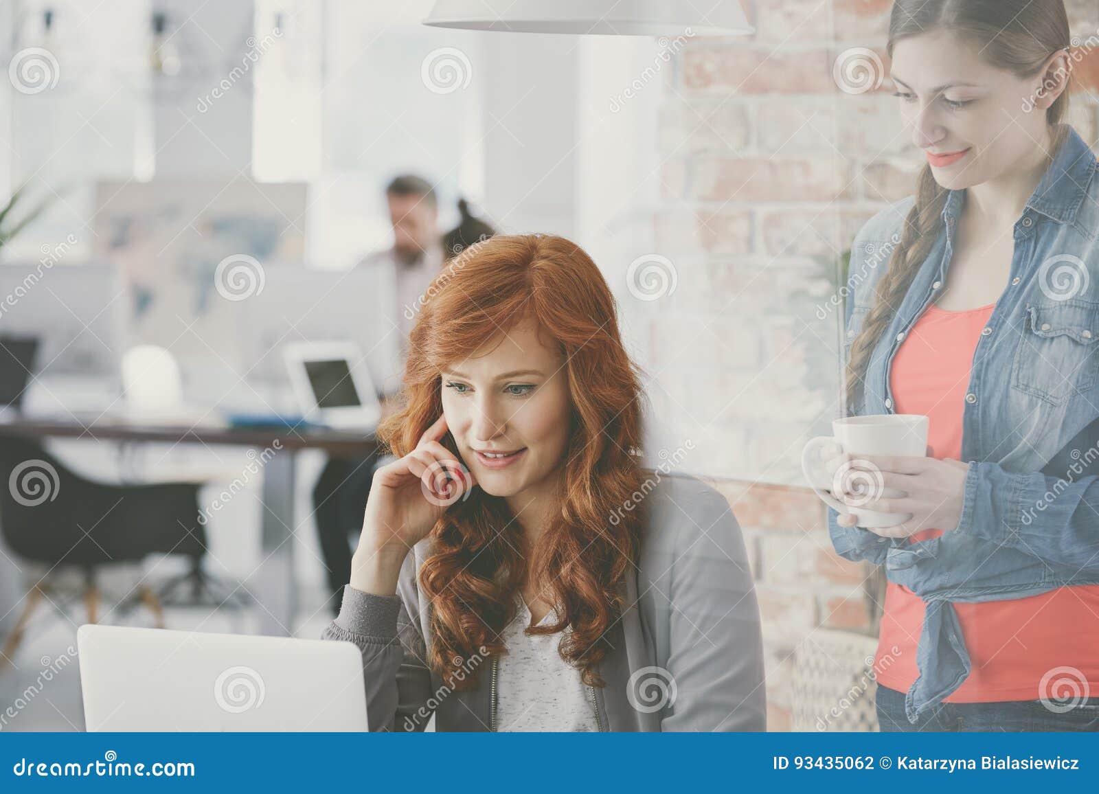Partners Cooperating in Co-working Space Stock Photo - Image of looking ...