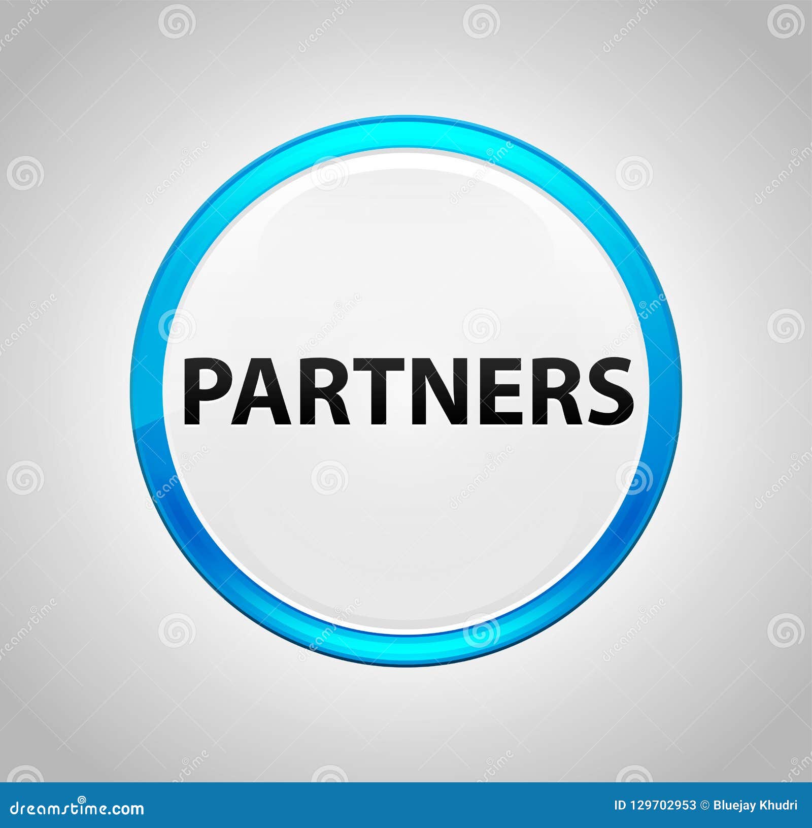 Partners Round Blue Push Button Stock Illustration - Illustration of ...