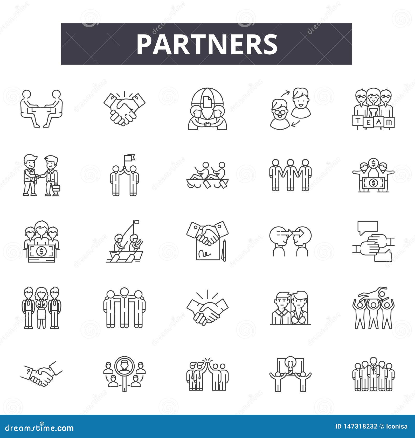 Partners Line Icons, Signs, Vector Set, Linear Concept, Outline ... Partners Line Icons, Signs, Vector Set, Linear Concept, Outline ...