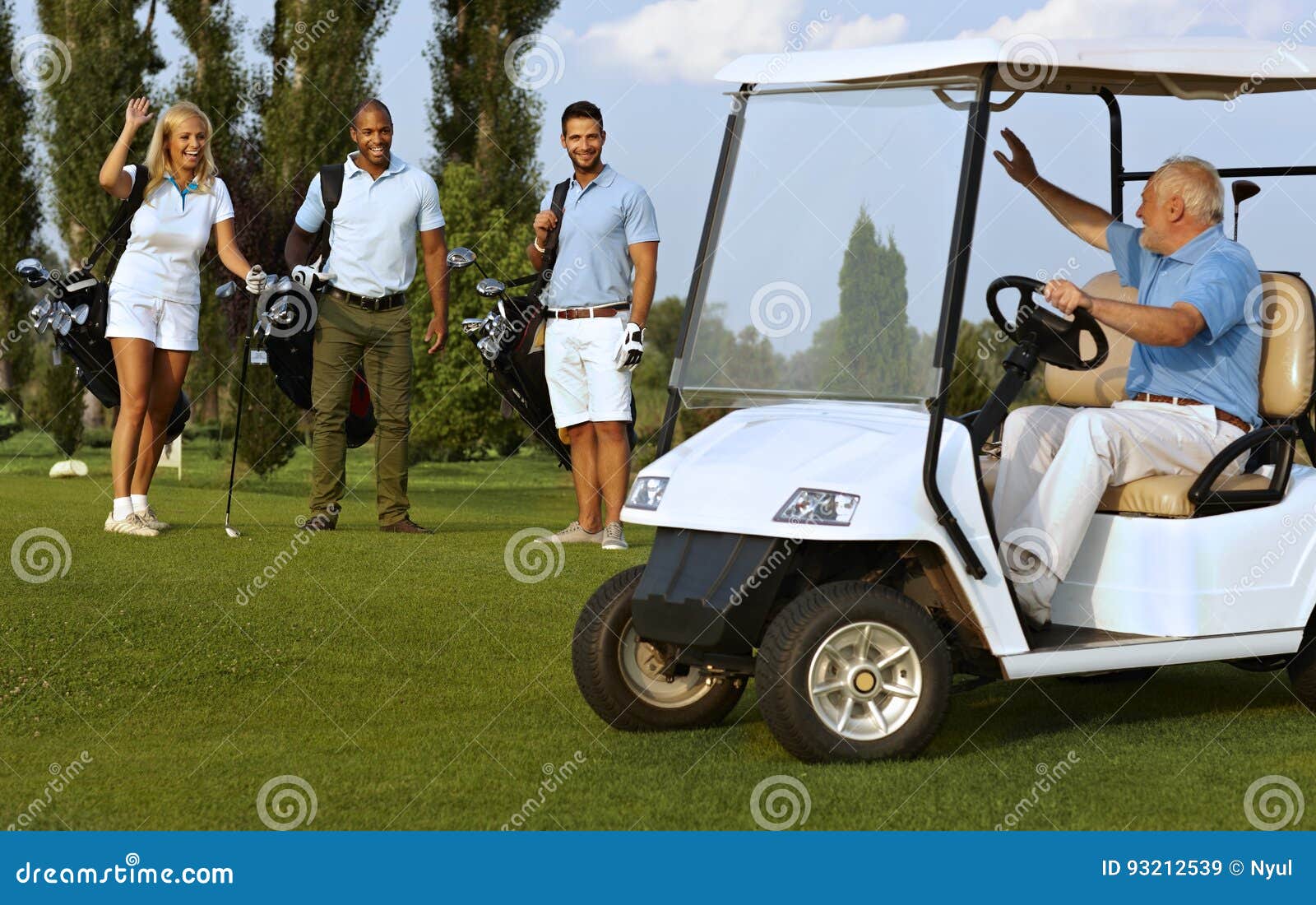 Partners Meeting on Golf Course Stock Image - Image of full, golfer ...