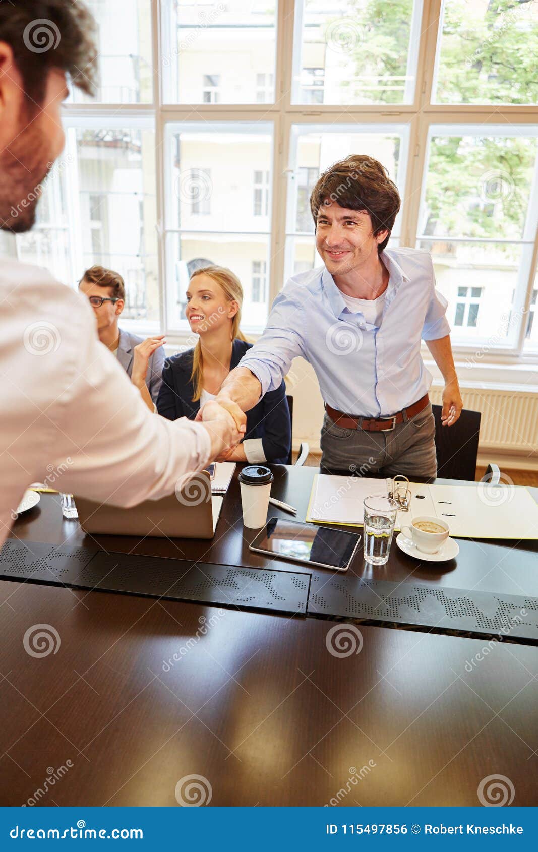 Partners shaking hands stock photo. Image of contract - 115497856