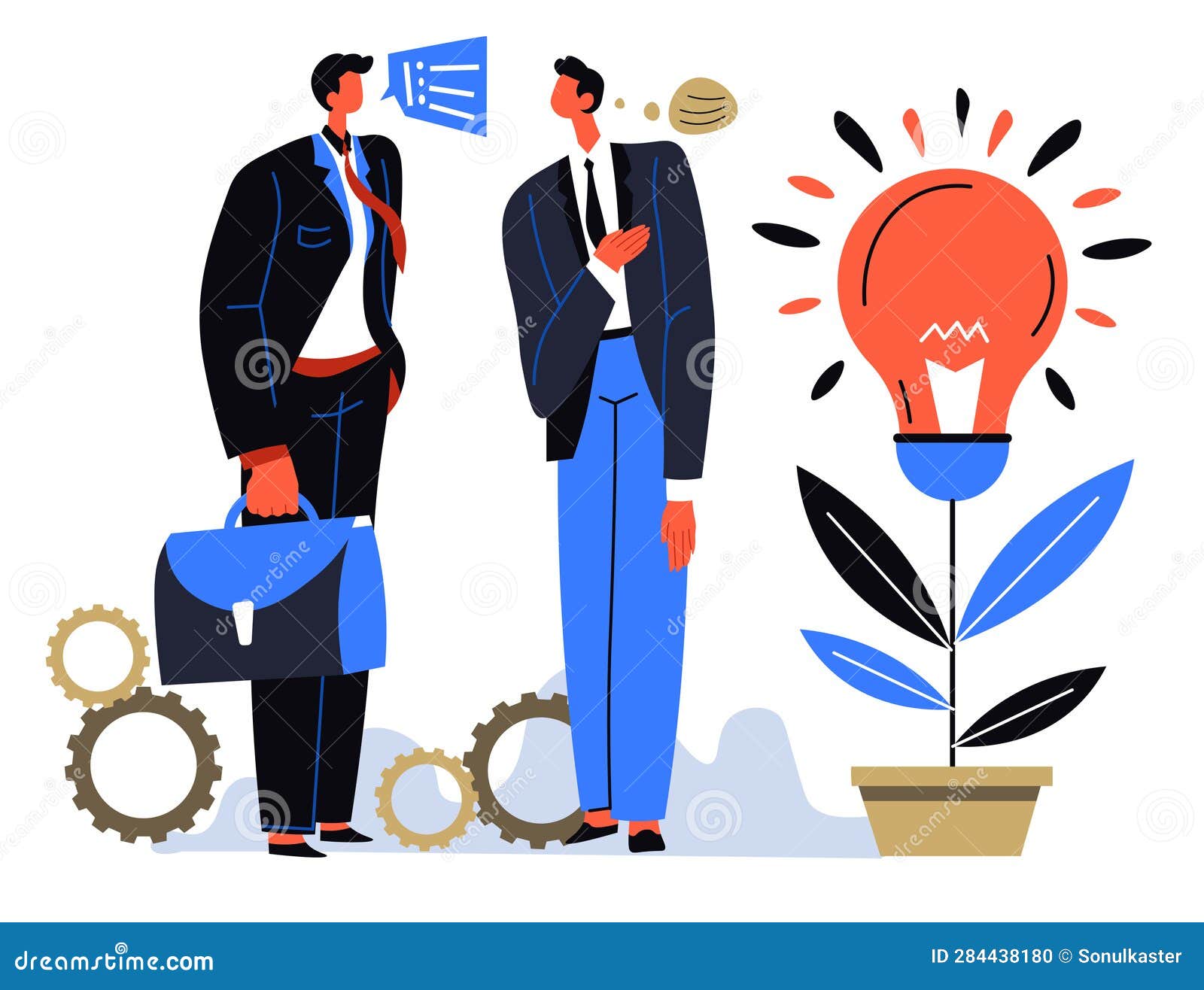 Business Partners Sharing Ideas on Development Stock Illustration ...