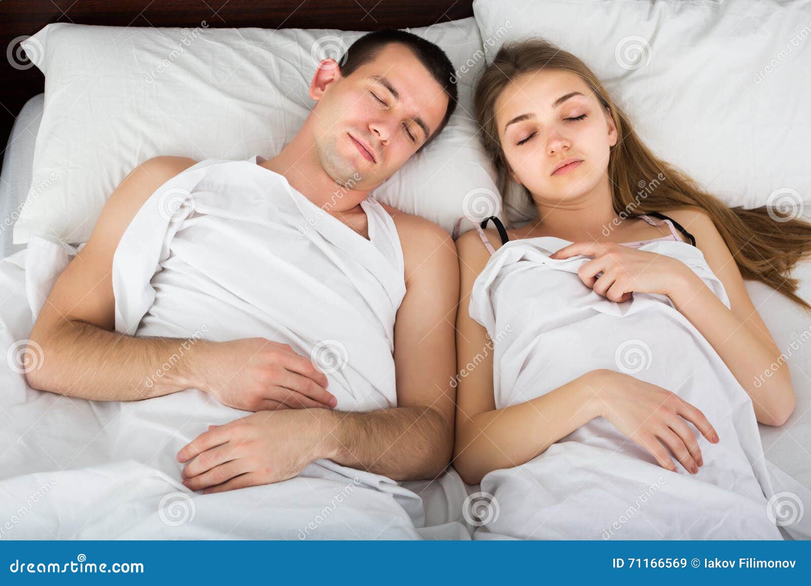 Partners Sleeping in Bedroom Stock Image - Image of dispair, partners ...