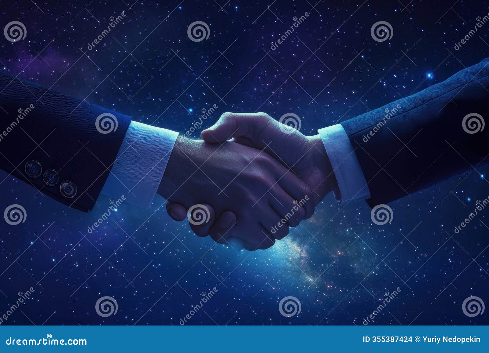 Partners Unite in a Cosmic Handshake Symbolizing Collaboration and ...