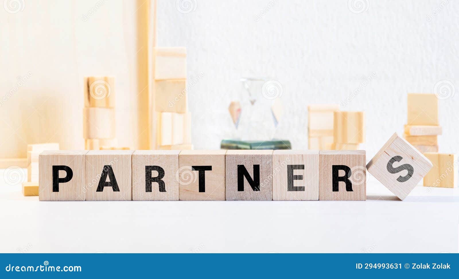 Partners Word Written in Wooden Cube Stock Image - Image of partnership ...