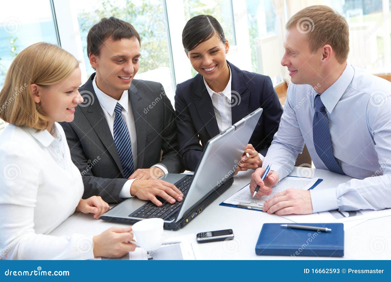 Partners at work stock image. Image of document, businesspeople - 16662593