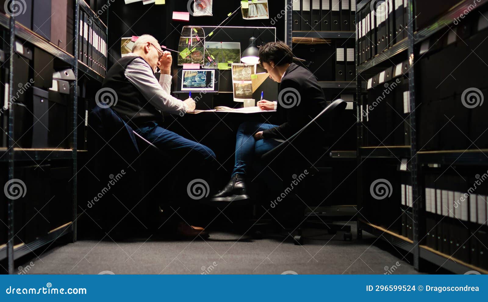 Partners Write Information about Suspect Stock Photo - Image of ...