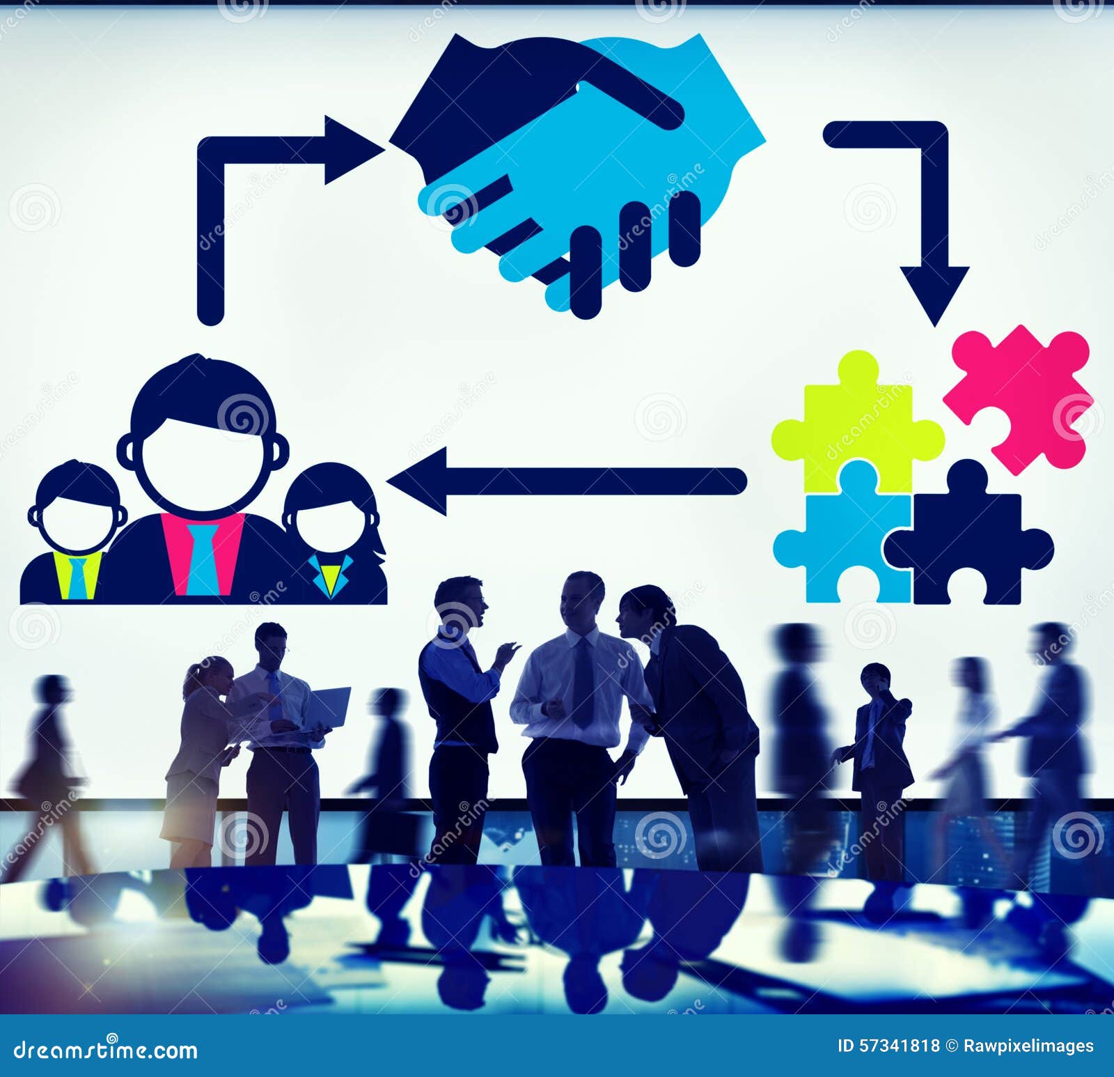 Partnerschaft Team Corporate Collaboration Connection Concept Stockfoto ...