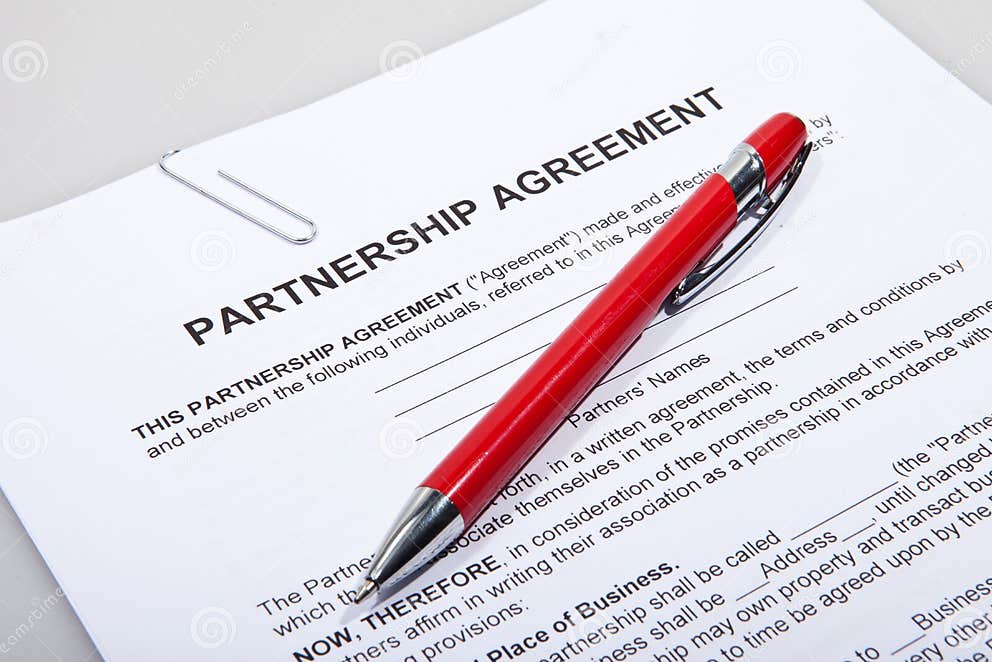 Partnership Agreement Forms with Pen Stock Image - Image of authority ...
