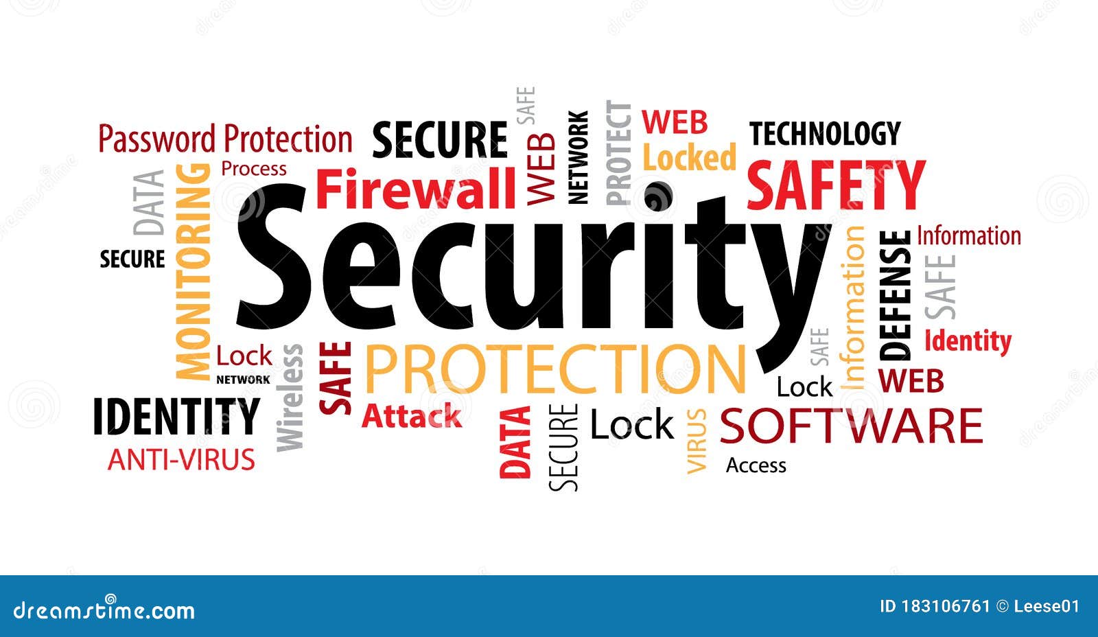 Security Word Cloud stock image. Illustration of white - 183106761