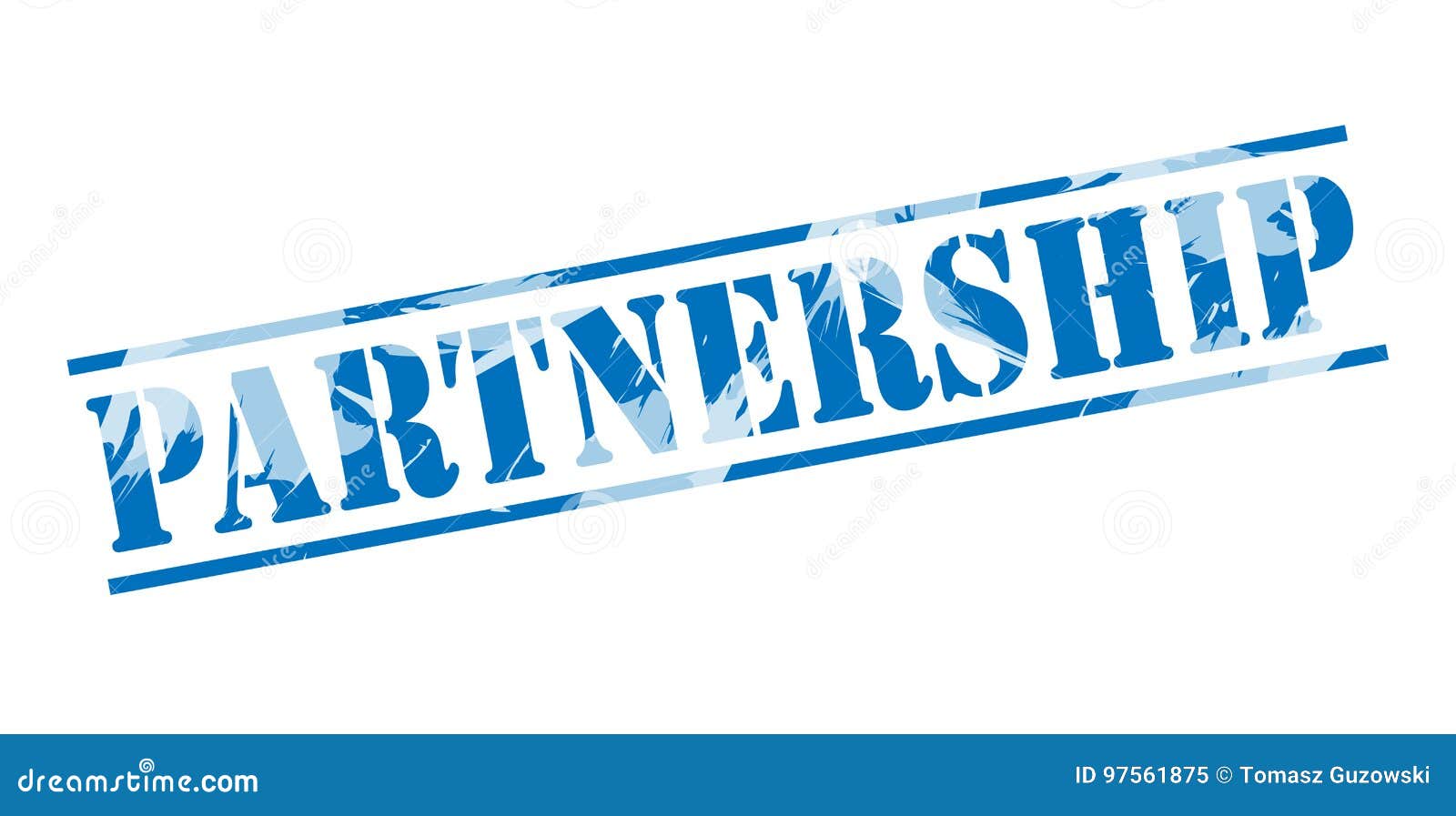 Partnership blue stamp stock illustration. Illustration of isolated ...
