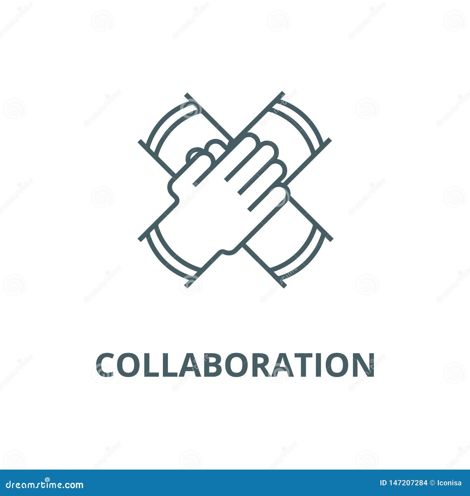 Partnership Collaboration Vector Line Icon, Linear Concept, Outline ...