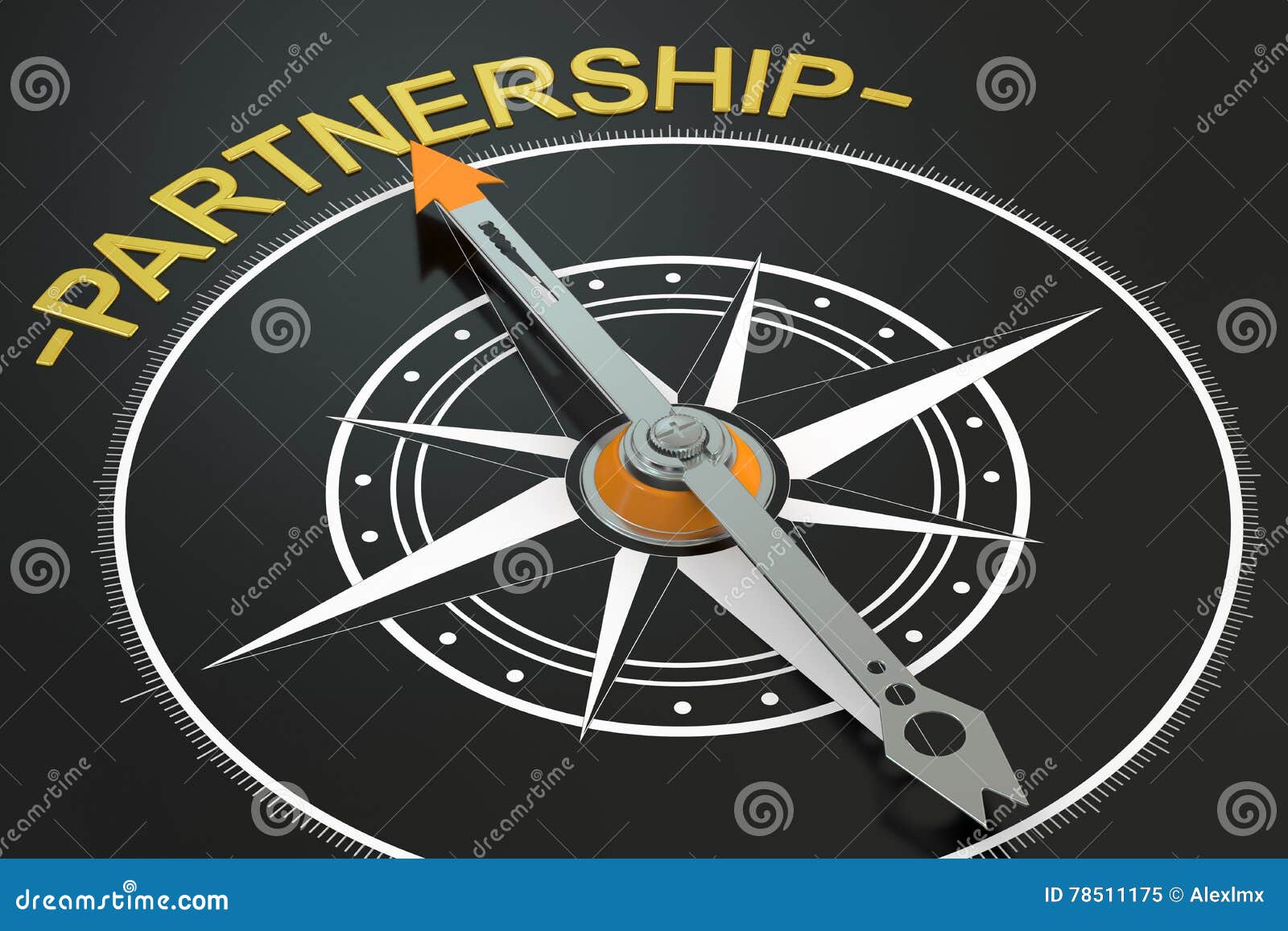Partnership Compass Concept, 3D Stock Illustration - Illustration of ...