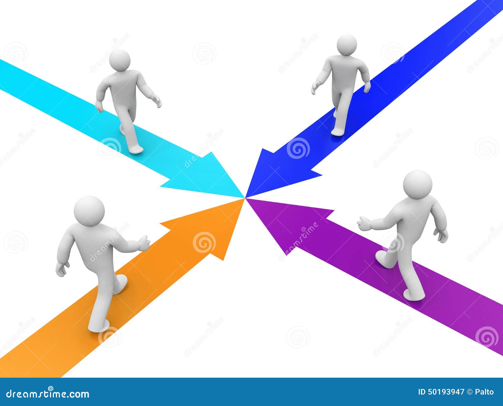 Partnership or Competition Metaphor Stock Illustration - Illustration ...