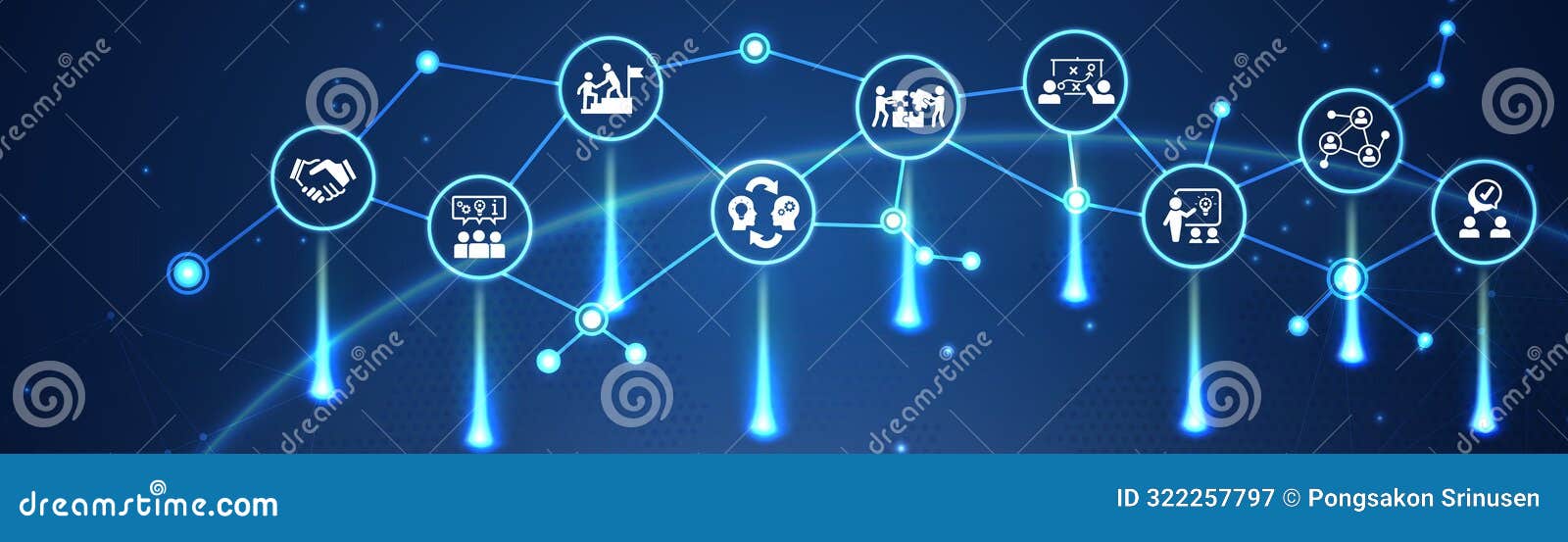 Partnership Concept. Chart with Keywords and Icons Stock Illustration ...