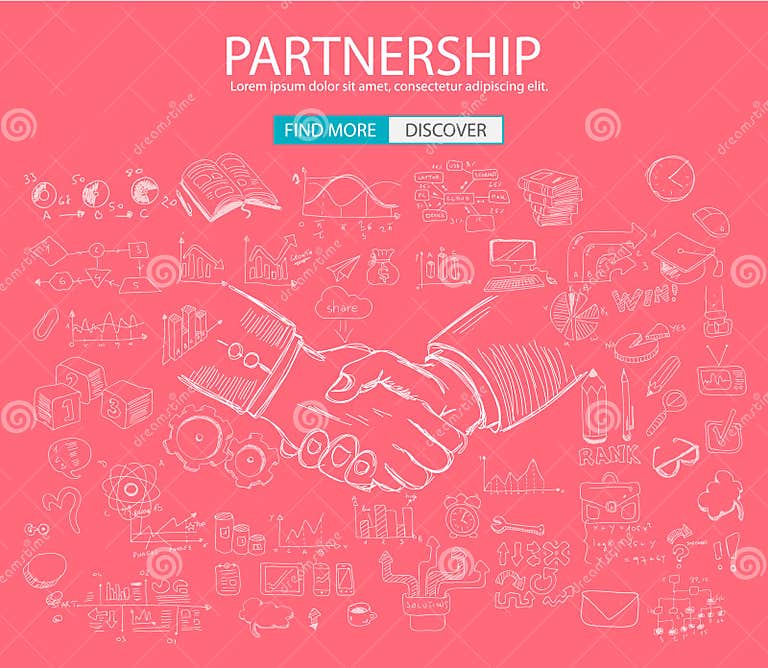 PartnerShip Concept with Doodle Design Style Stock Vector ...