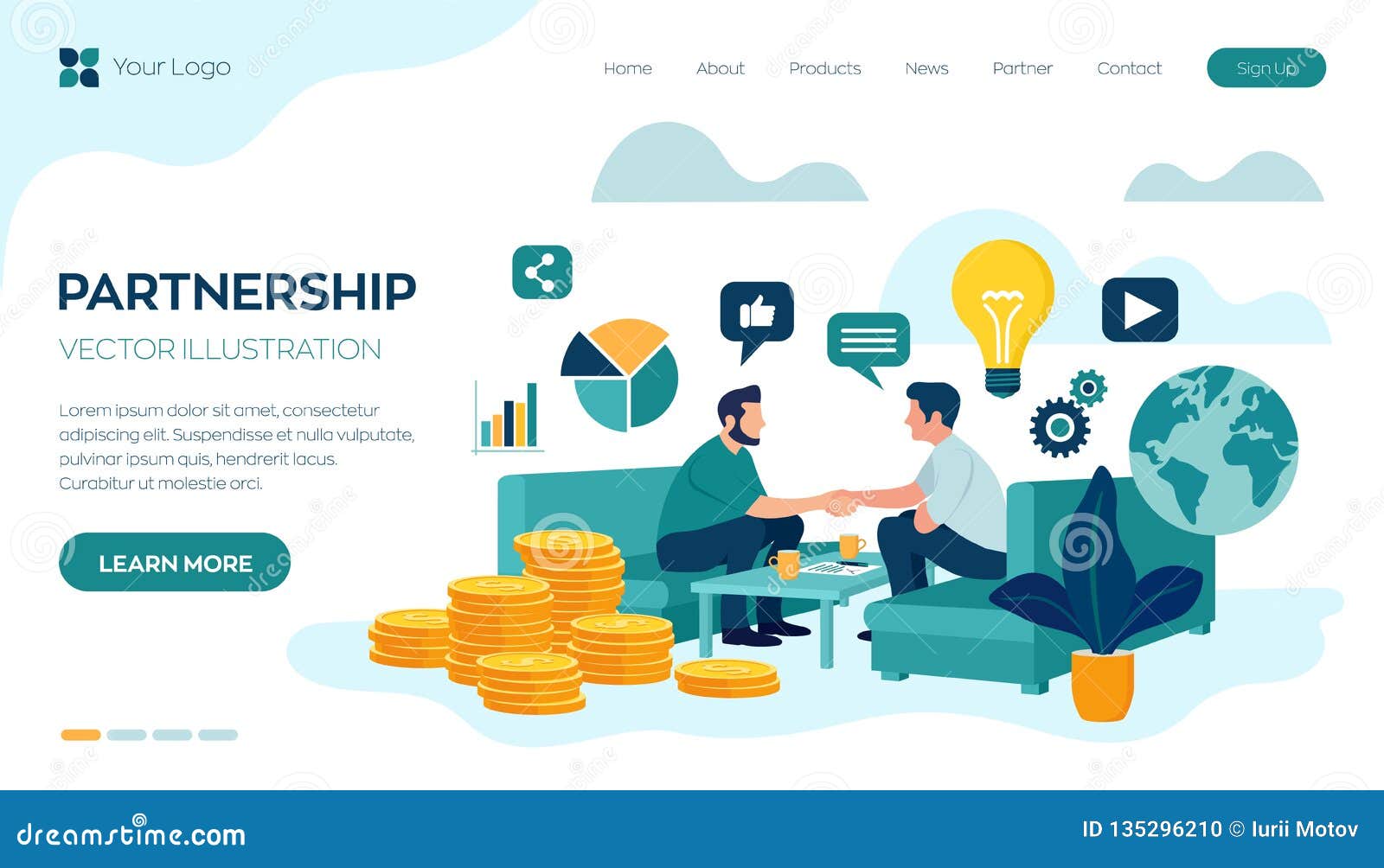 Partnership Concept. Financing of Creative Projects. Handshake of Two ...