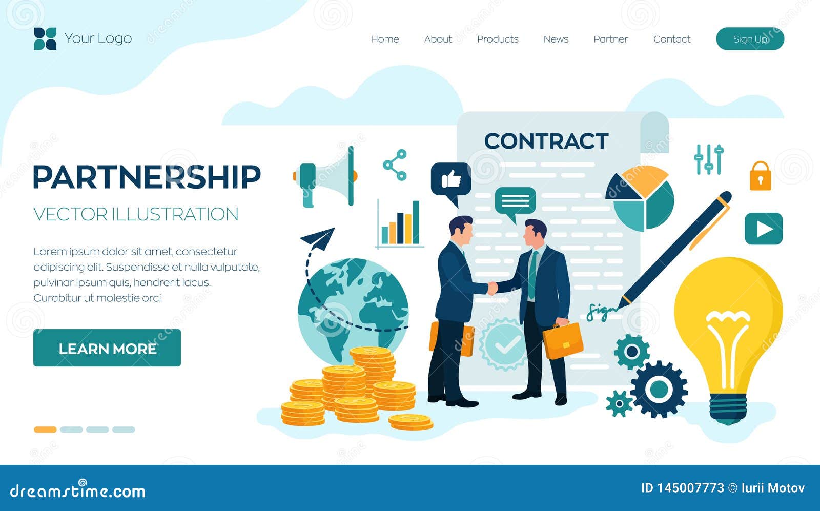 Partnership Concept. Financing of Creative Projects. Handshake of Two ...