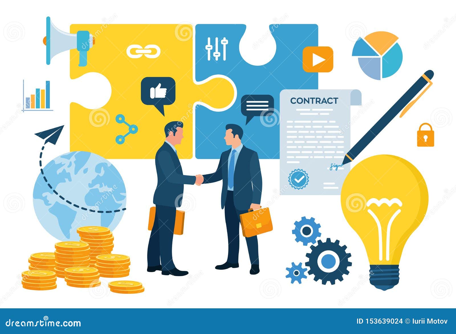 Partnership Concept. Financing of Creative Projects. Handshake of Two ...