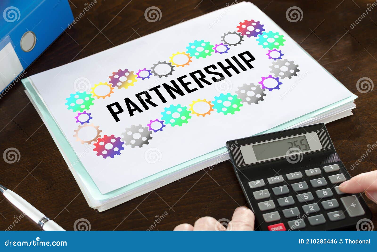 Partnership Concept Illustrated on a Paper Stock Photo - Image of gears ...