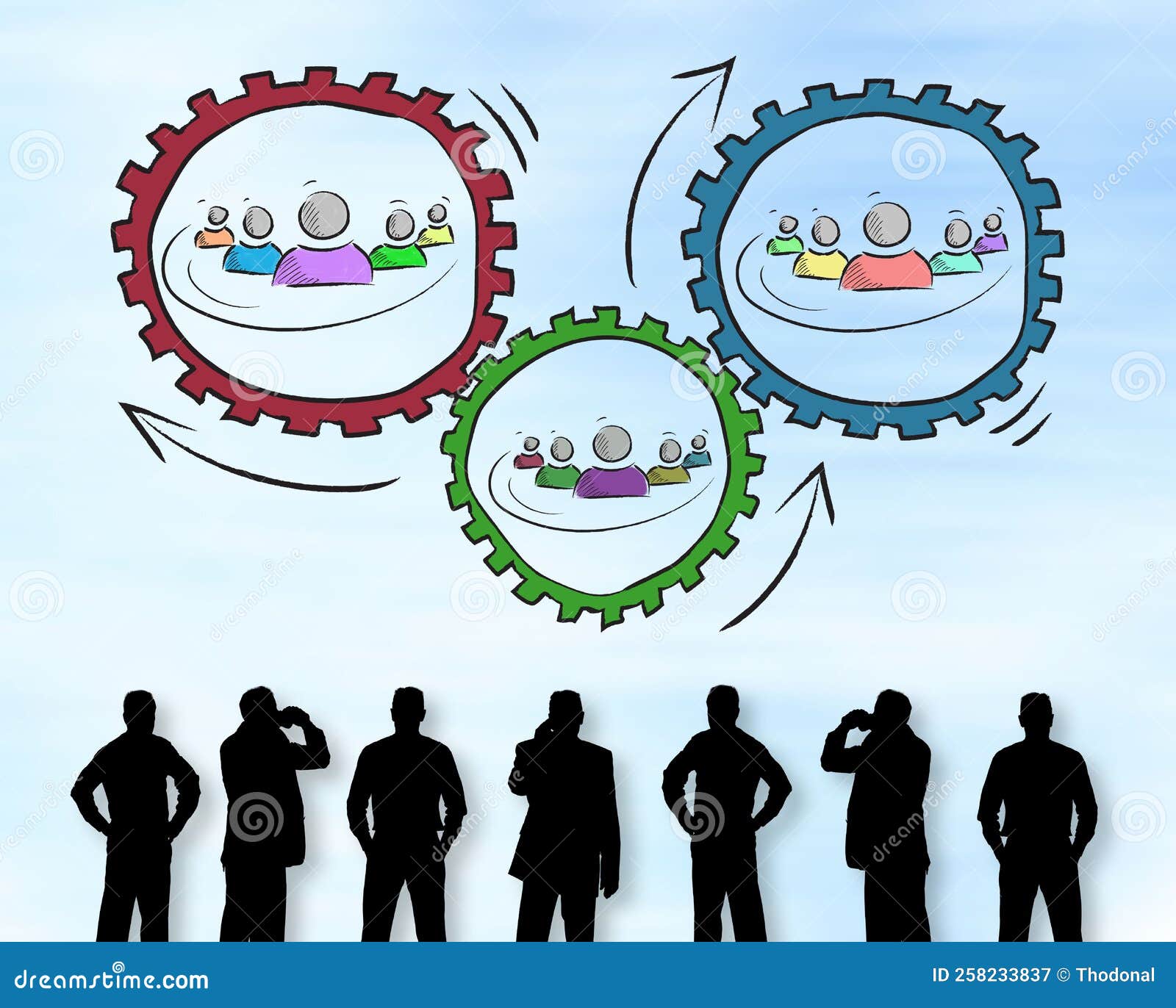 Partnership Concept on a Wall Stock Image - Image of symbol, gears ...