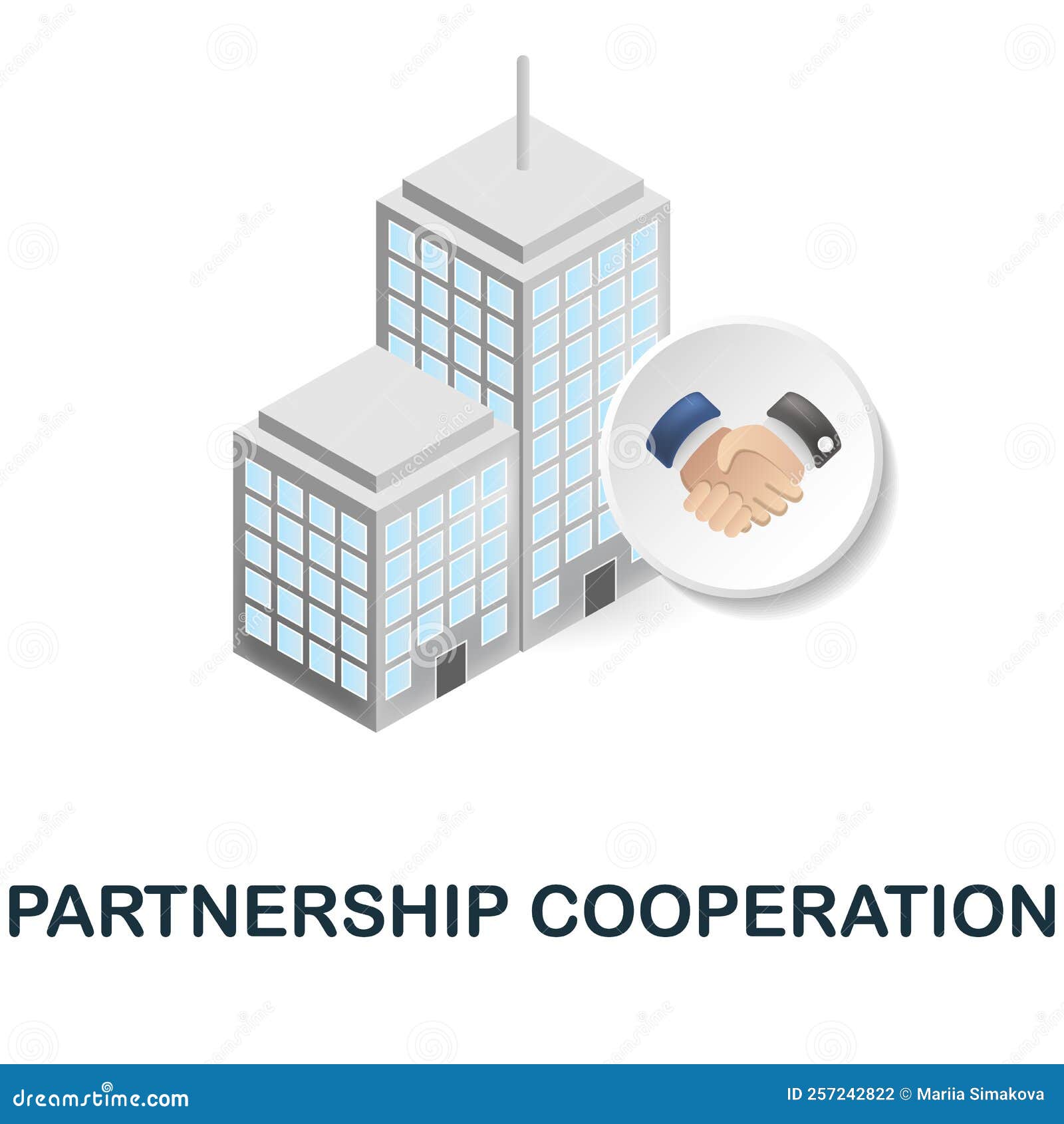 Partnership Cooperation Icon. 3d Illustration from Corporate ...