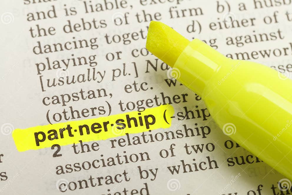 Partnership Definition stock photo. Image of florescent - 38421420