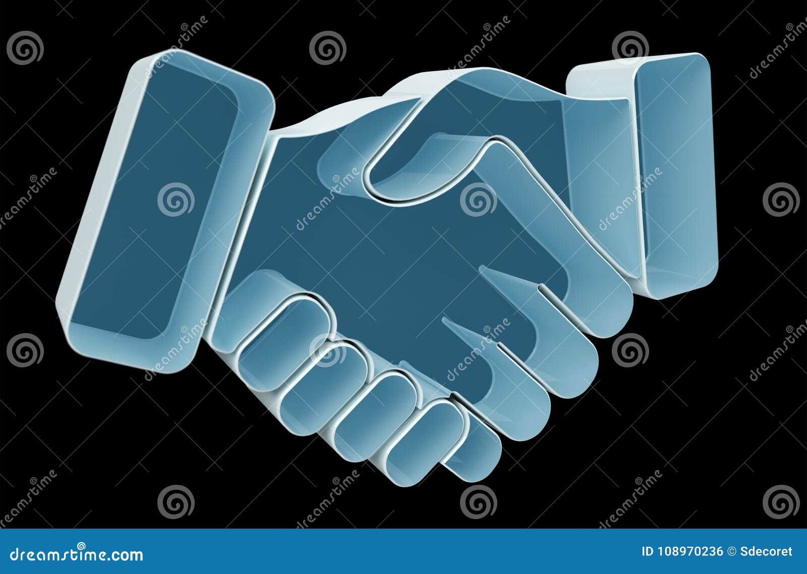 Partnership Digital Icon 3D Rendering Stock Illustration - Illustration ...