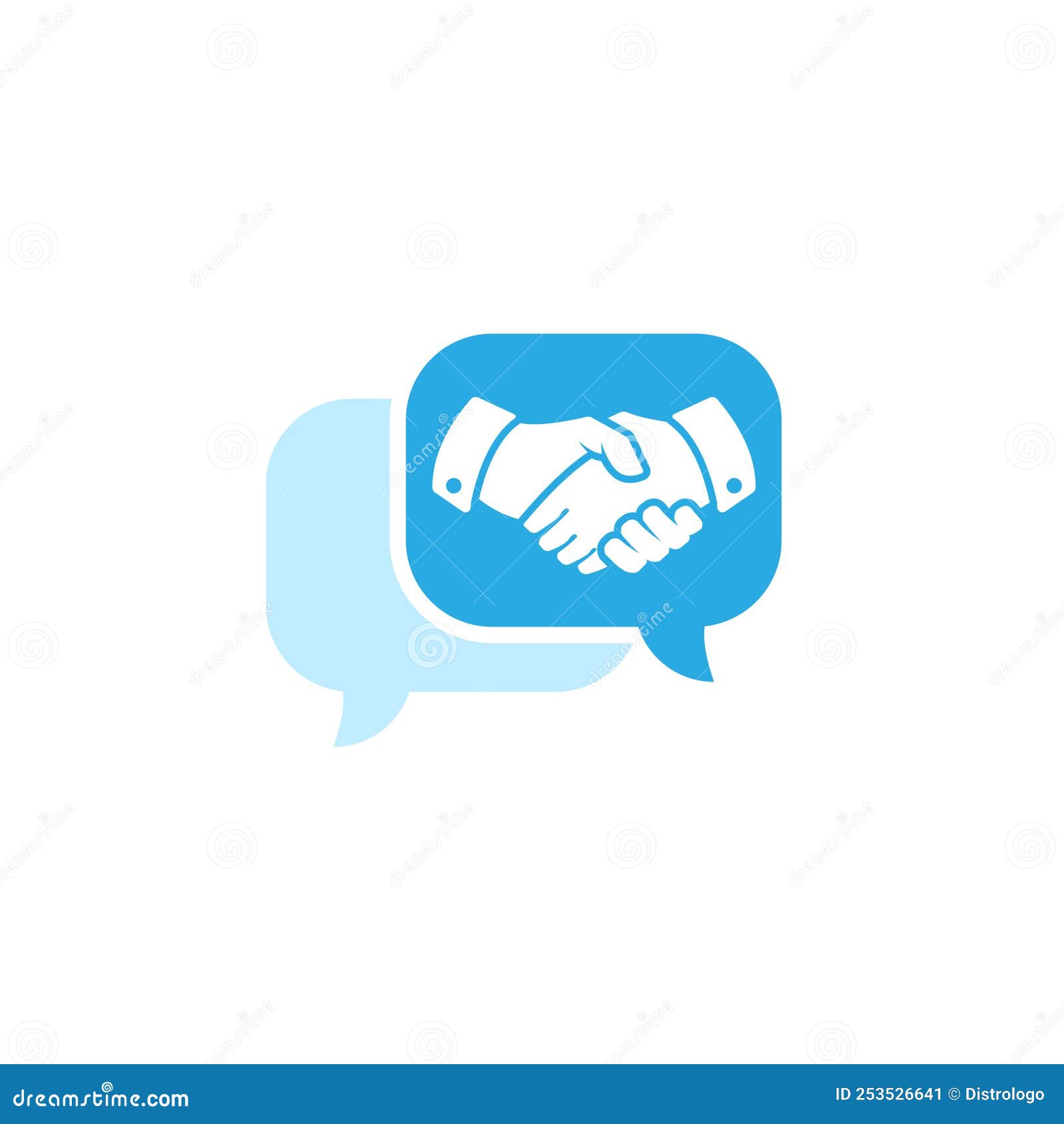 Partnership Discussion Logo Design. Handshake Isolated on Bubble Chat ...