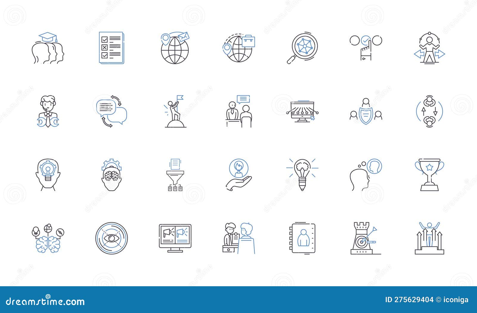 Partnership Duty Line Icons Collection. Trust, Loyalty, Collaboration ...