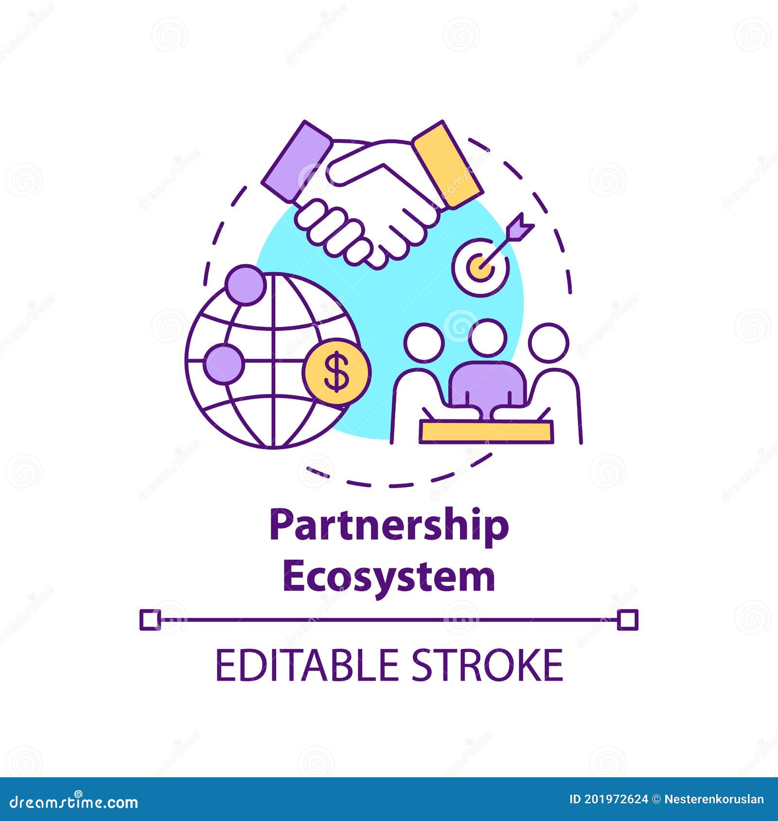 Partnership Ecosystem Concept Icon Stock Vector - Illustration of idea ...