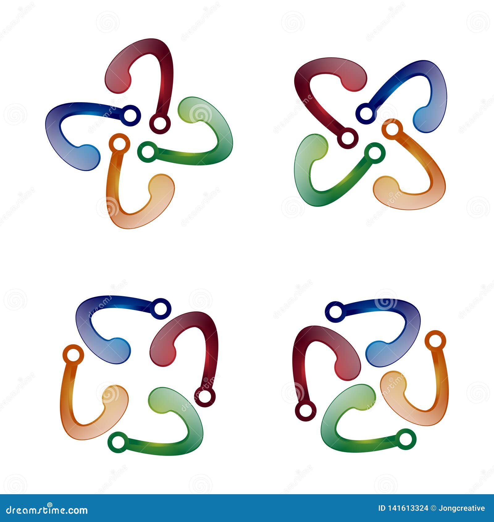 Partnership Group Connecting Technology Business Team Logo Stock Vector ...