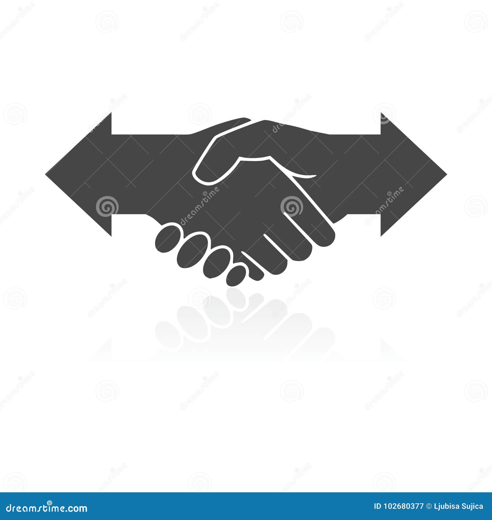 Partnership Hand Shake Arrows Icon Stock Vector - Illustration of ...