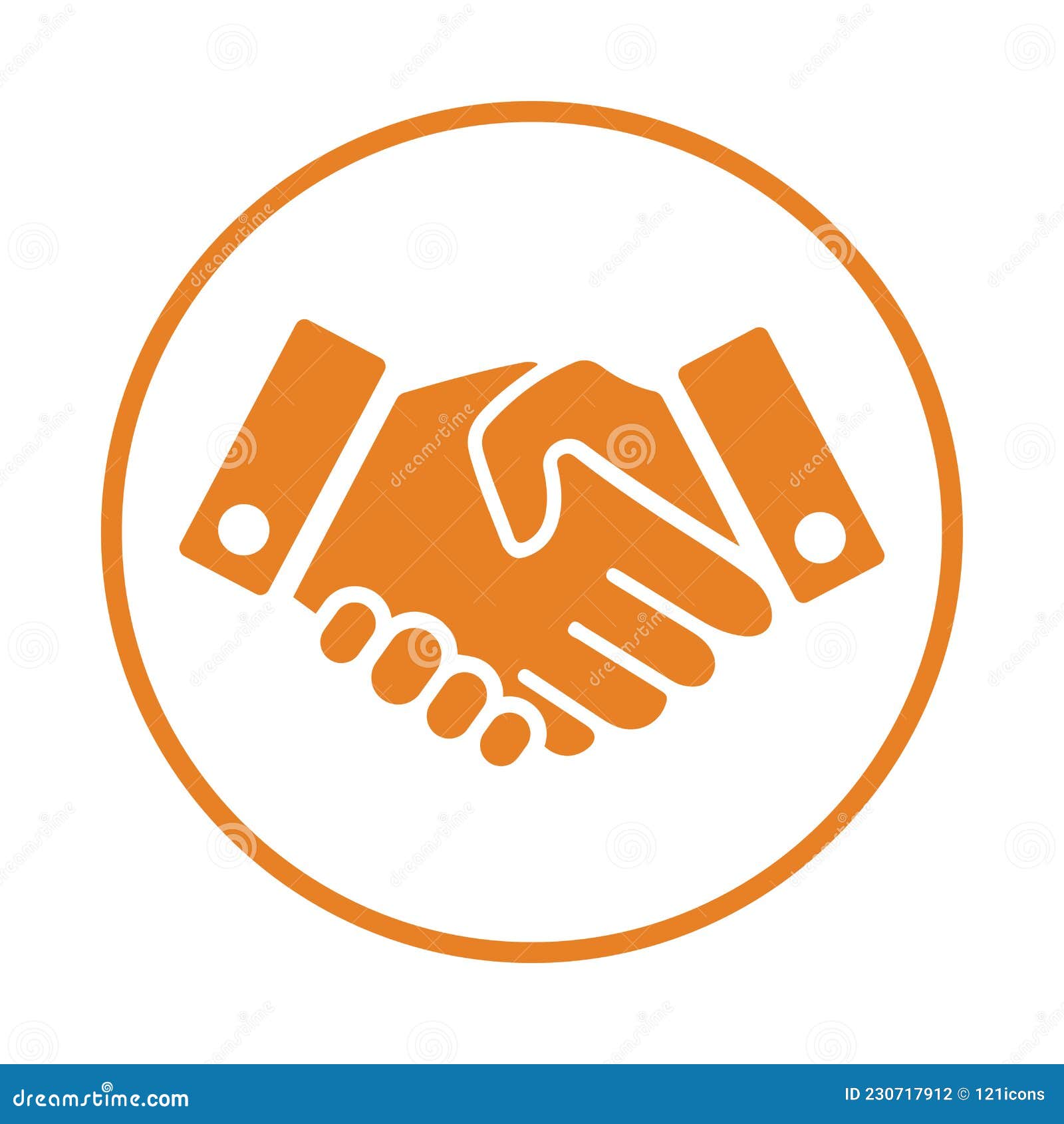 Partnership, Handshake Icon. Orange Color Vector EPS Stock Vector ...
